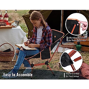 TREKOLOGY Portable Camping Chairs for Adults, YIZI 2.0 Portable Folding Camp Chairs, Adults Backpacking Chair Travel Chair Small Portable Chairs Lightweight Foldable Compact Camping Chair Hiking Chair