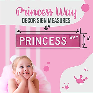 Girls Bedroom Decor | Princess Room Decor | Beautiful Princess Gifts | Pink Wall Decor | Princess Way Street Sign Gifts For Girls | Girl Birthday Gifts | Gifts For 4 Year Old Girl | Gifts From Grandma