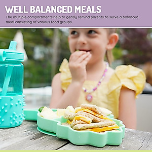 melii Divided Silicone Suction Plate - 100% Silicone, for Baby + Toddlers – BPA Free, Dishwasher & Microwave Safe (Dinosaur)