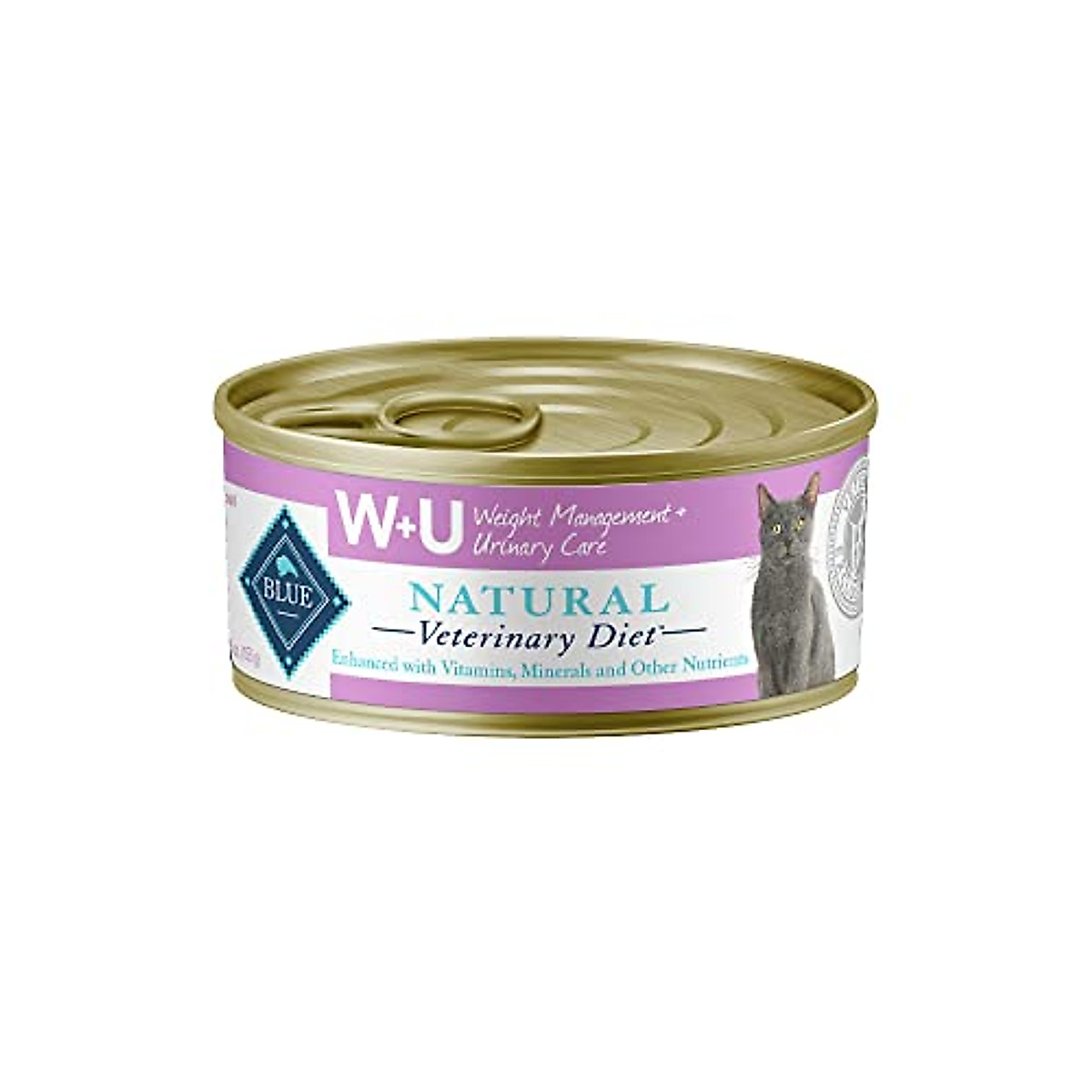 Blue Buffalo Natural Veterinary Diet W+U Weight Management + Urinary Care Wet Cat Food, Chicken 5.5-oz cans (Pack of 24)