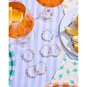 xo, Fetti Bachelorette Party Drink Markers - 8 count | Friendship Bracelet Bride, Engaged Era, Bridesmaid Favor, Bridal Party Accessory, Pearl Bead Party Drink Supplies