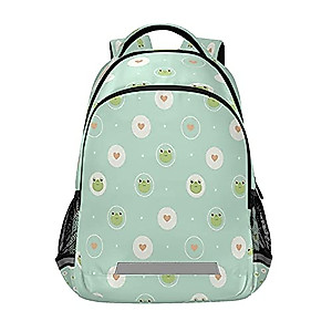 Tatenale Frog Backpack for Elementary School for Boy Girls Age 6-12,School Bag Padded Straps with Buckle, Easy to Carry for School,Travel and Camping