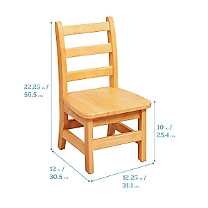 ECR4Kids 24in x 48in Rectangular Hardwood Table with 20in Legs and Four 10in Chair, Kids Furniture, Honey