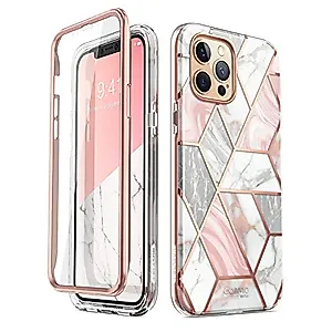 i-Blason Cosmo Series Case for iPhone 12 Pro Max 6.7 inch (2020 Release), Slim Full-Body Stylish Protective Case with Built-in Screen Protector (Marble)