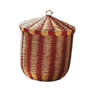 Bothyi Woven Storage Basket Laundry Basket Bin Storage Container Toys Organizer Sundries Organizer for Playroom Nursery Blanket Toys, 37cmx43cm