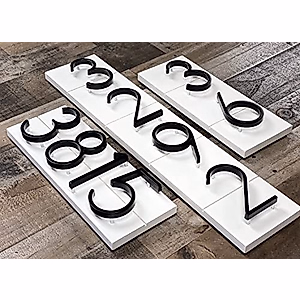 5" Stainless Steel Floating House Number, Metal Modern House Numbers, Garden Door Mailbox Decor Number with Nail Kit, Coated Black, 911 Visibility Signage (0)
