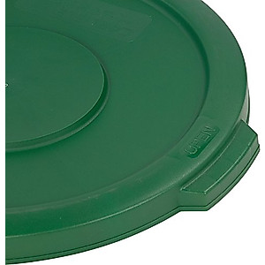 CFS 34101109 Bronco Polyethylene Round Lid, 16.13" Overall Diameter x 2.13" Height, Green, For 10 Gallon Containers (Case of 6)