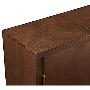 Crosley Furniture Everett Media Console and Record Player Stand with Storage for Vinyl Records, Mahogany
