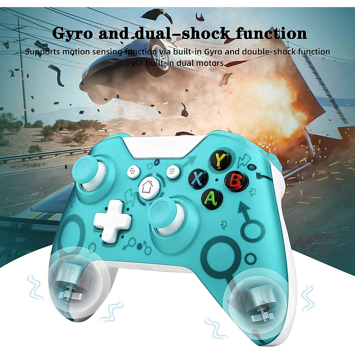 HanSY Wireless Controller for Xbox One, Fit for Xbox Series X/S/Xbox One S/One X/PS3 /One Elite/Windows 7/8/10,Wireless PC Gamepad with 2.4GHZ Wireless Adapter-No Headphone Jack