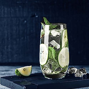 Claplante 12 Pcs Crystal Highball Glasses, 15 oz Drinking Glasses, Tall Glass Sets, Water Glasses, Mojito Glass Cups, Bar Glassware, and Mixed Drink Cocktail Glass Set, Collins Glass Tumblers