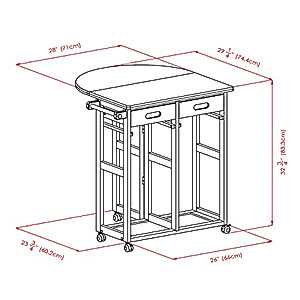 Winsome Trading, Inc. 89332 Burnett Kitchen, Round, Natural