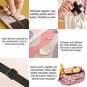 YEOLE Folding eco friendly shopping bag, grocery storage tote bag, travel shoulder portable thickened grocery shopping bag, supermarket eco protection bag, large and durable, reusable