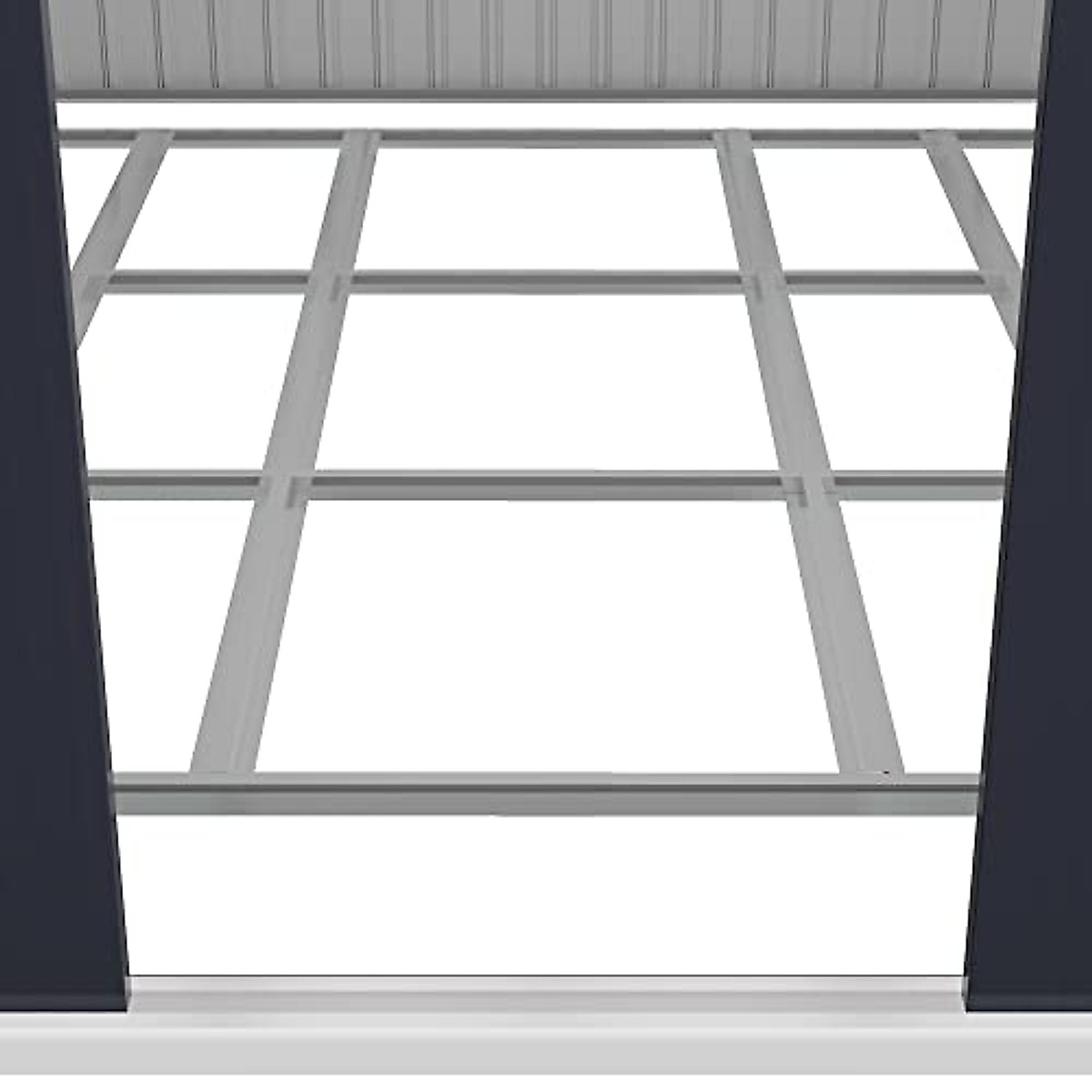 NBTiger 9.1’ x 10.5’ Large Outdoor Storage Shed, Sturdy Utility Tool Lawn Mower Equipment Organizer for Backyard Garden w/Gable Roof, Lockable Sliding Door, Vents, Floor Frame - Dark Grey