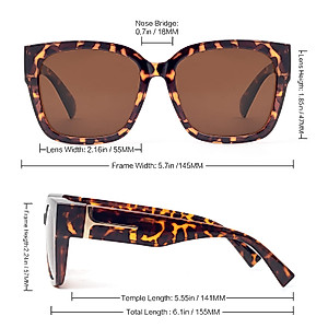 Face Shadow Polarized Sunglasses Over Glasses for Women Men, Fit Over Glasses Sunglasses Square Oversized Sunglasses UV Protection Lightweight