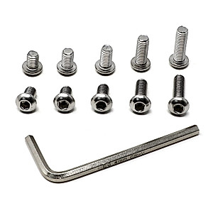iexcell 50 Pcs M6 x 8/10/12/16/20 Stainless Steel 304 Hex Socket Button Head Cap Screws Bolts Assortment Kit, Thread Pitch 1.0 mm