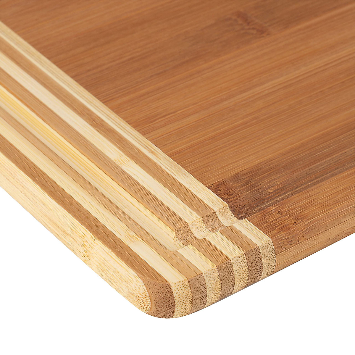 Kitchen Details Bamboo Cutting Board | Extra Large | Dual Sided Surface | Ultra Thick | Cut Resistant | Drip Edge