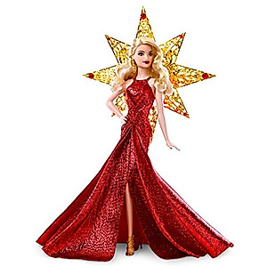 Barbie 2017 Holiday Doll, Blonde with Gold Dress