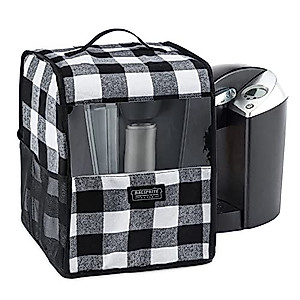 BAGSPRITE Coffee Maker Dust Cover Compatible with Keurig K-Classic and K-Select, Coffee Making Machine Cover with Pockets for K Cup, Cover Only