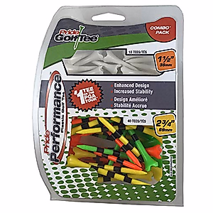Pride Golf Tee Pride Performance Combo Pack (50 Count: 40 2-3/4" & 10 1-1/2")