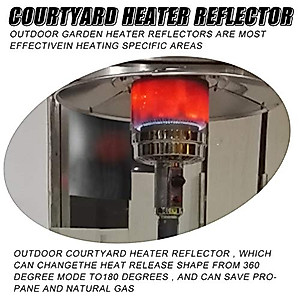 BESPORTBLE Metal Patio Thermal Reflector Outdoor Party Patio Heater Reflector Baffle Thermal Insulation Shield for Christmas Garden Yard Supplies Black