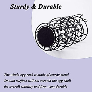 4-Layer Egg Holder Display Rack with Spiral Design, Large Capacity Up to 25 Eggs, 360 Degree Rotating Egg Storage Rack- Black