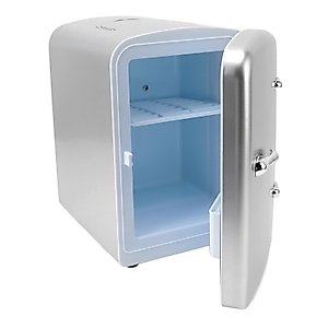 Zunate Mini Fridge, 4 Liter Portable Thermoelectric Cooler and Warmer, 6cans Travel Compact Refrigerator, Personal Refrigerator for Skincare, Beverage, Home, Office, Car (US Plug 100-240V)