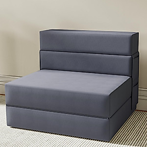 Jadoxy Folding Sofa Bed, Memory Foam Sofa Bed, Floor Sofa Sleeper Chair Bed Lazy Couch for Living Room/Bedroom/Office/Dorm