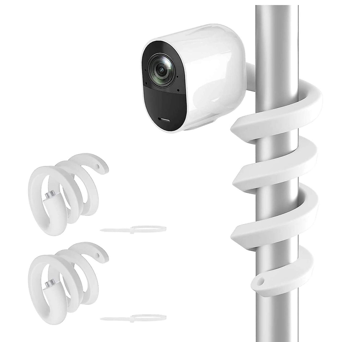 HOLACA Flexible Twist Security Camera Mount, Compatible with Wyze Cam Outdoor Camera, Arlo Essential, Arlo Pro 5s Pro 4 Pro 3 Pro 2, Arlo Ultra, Roelink Argus, Motorola Baby Monitor,2-Pack (White)