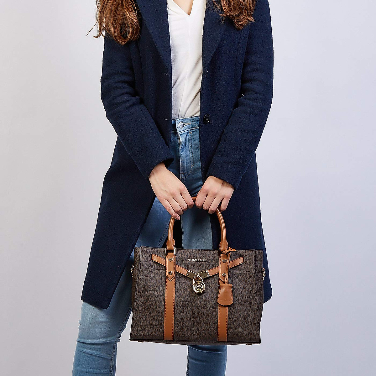 Nouveau Hamilton Large Logo and Leather Satchel