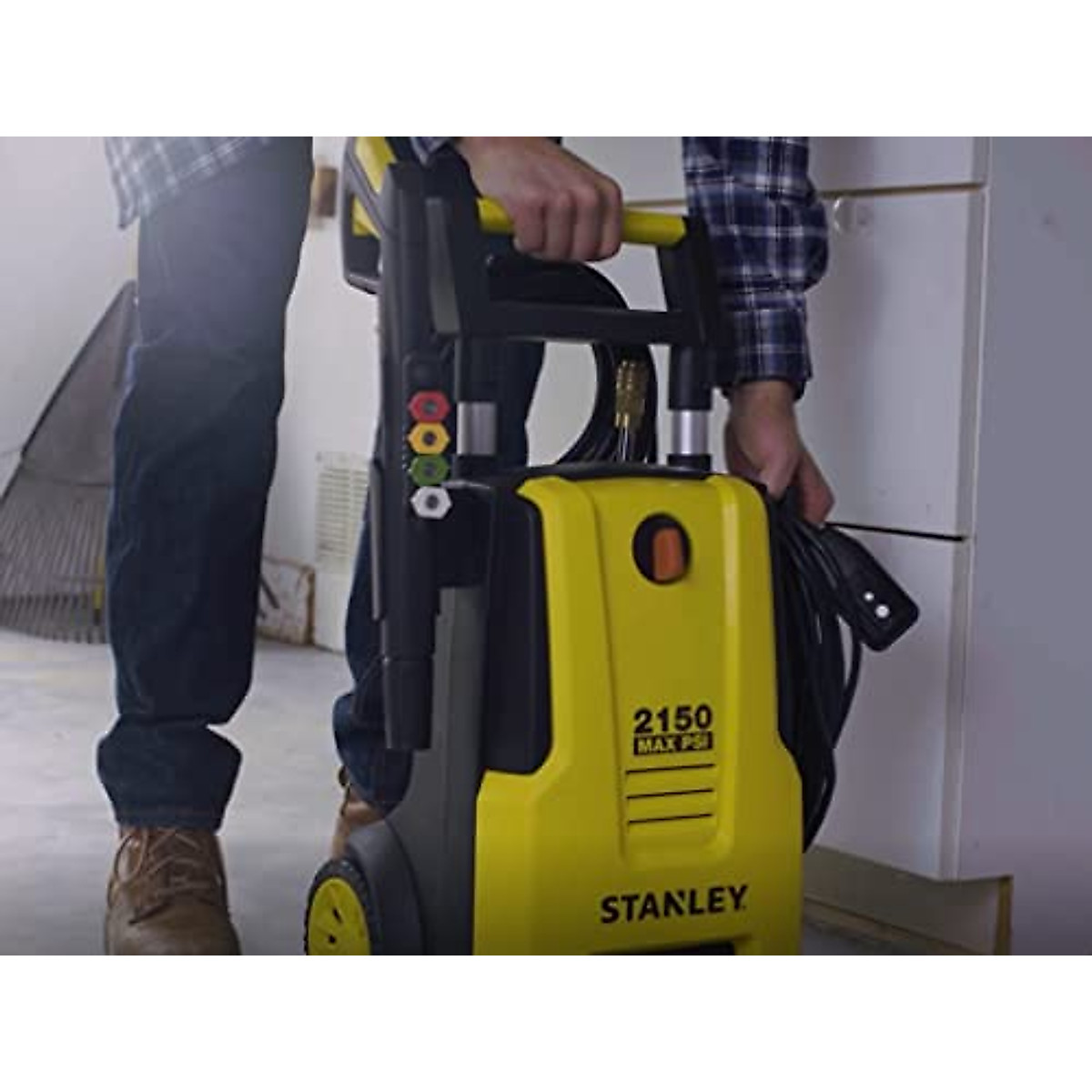Stanley SHP2150 Portable Electric Pressure Washer, 2150 PSI, 1.4 GPM, 13 AMP, with Metal Lance, Foam Cannon, M22 Trigger Gun, 25' Hose, Quick Connect Nozzles
