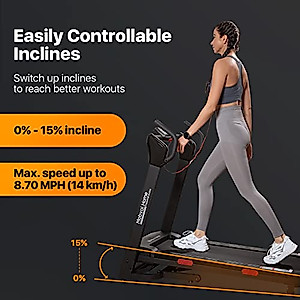 Mobvoi Home Treadmill Incline 3HP Folding 15% Inclines with Bluetooth Workout App Easy Assembly LED Monitor Walking Running Machine for Gym Indoor Exercise Fitness 25 Preset Program