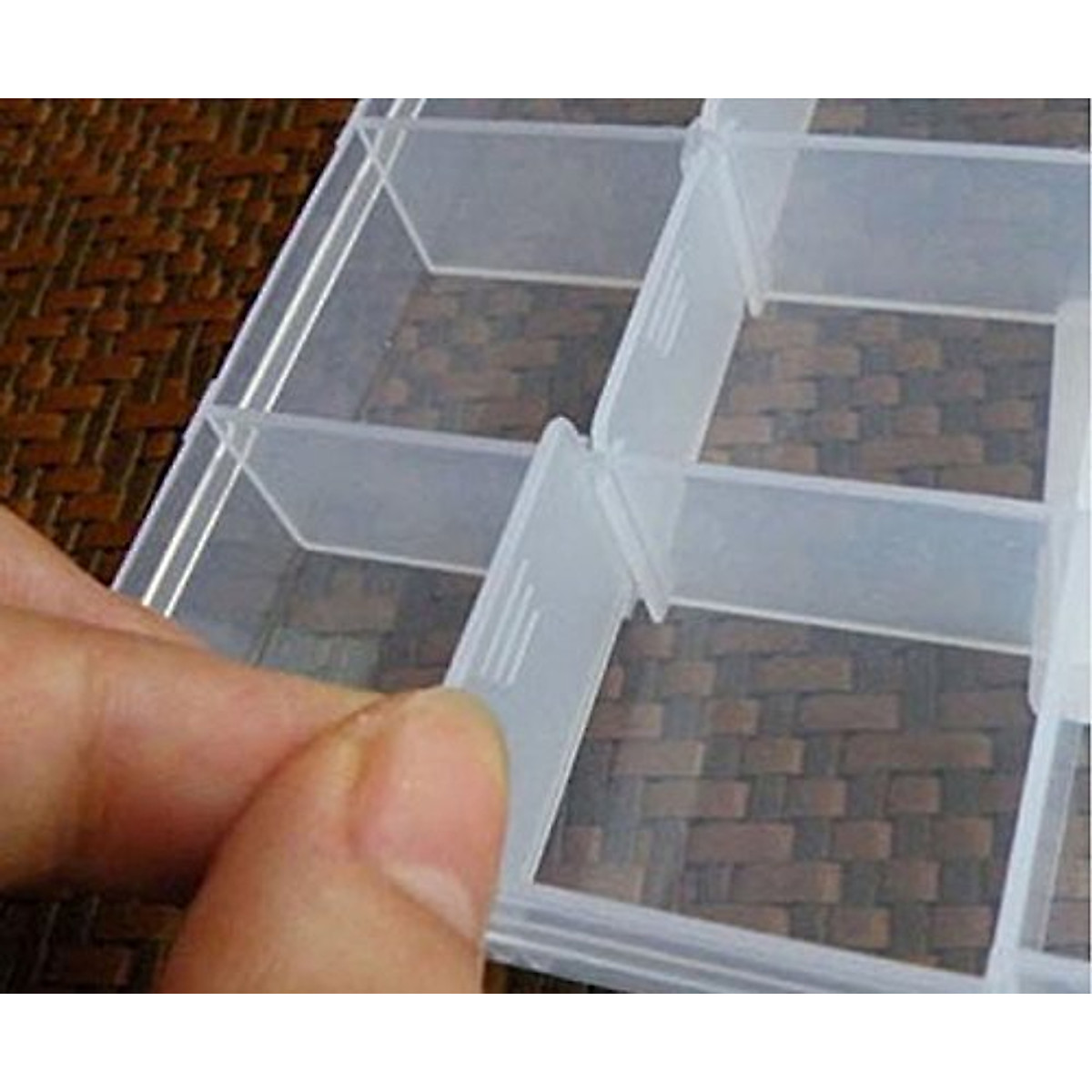 4 Pcs 10 Grids 5 Inch x 2.5 Inch Adjustable Small Removable Clear Plastic Jewelry Organizer Divider Storage Box Jewelry Earring Tool Containers (4pack(10-Grid))