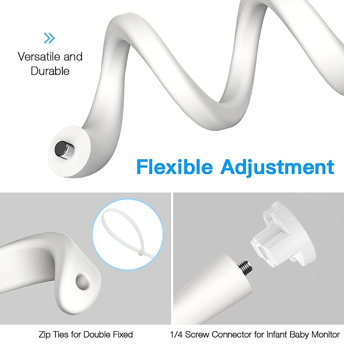 Koroao Baby Monitor Mount for HelloBaby HB65/HB66/HB248 and ANMEATE SM935E /Bonoch Baby Monitor Camera, Versatile Twist Mount Without Tools or Wall Damage