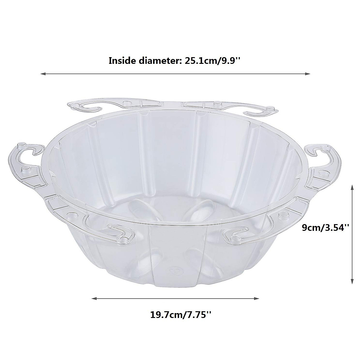 Idyllize 5 Piece of 10 Inch Clear Plastics Plant Saucers Drip Pans for Hanging Basket Indoor and Outdoor (10'')