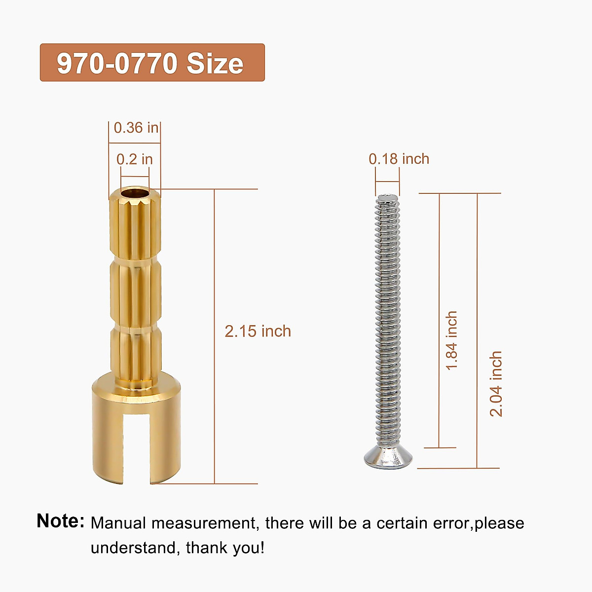 Powswopx 970-0770 Stem Adapter with Screw Replace for 970-0770 Plumbing Equipment, Pfister Securepfit Trims, Shower Handle Stem Extension Tub and Faucet Accessories Valve Extender Trim Repair