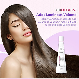 TRI Design Hydrating Conditioner for Women - Extra Moisturizing, Restorative Conditioner for Dry, Damaged, and Colored Hair - Adds Luminous Volume and Healthy Shine - 10.5 Fluid Oz