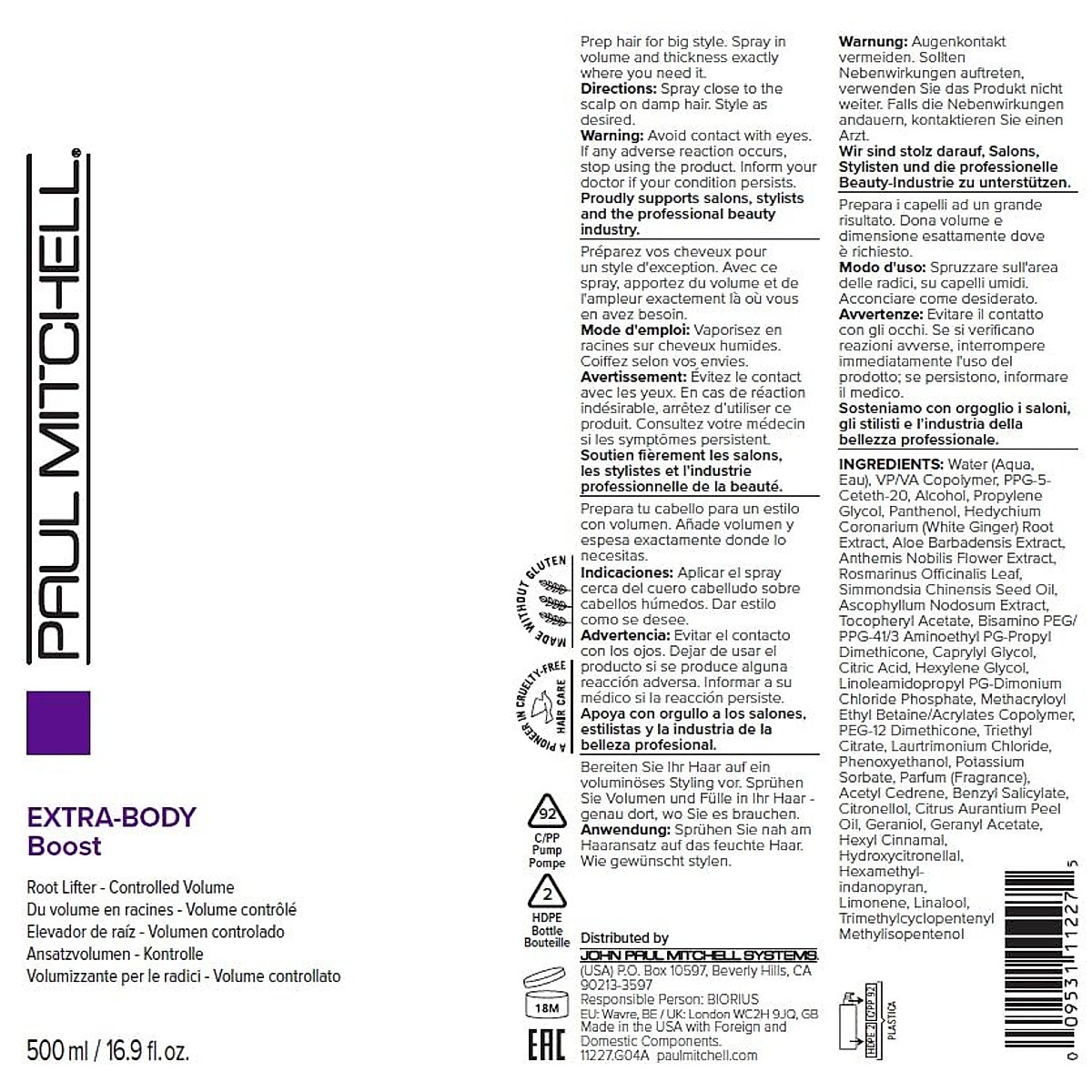 Paul Mitchell Extra-Body Boost Volumizing Spray, Lifts + Volumizes, For Fine Hair, 16.9 fl. oz.