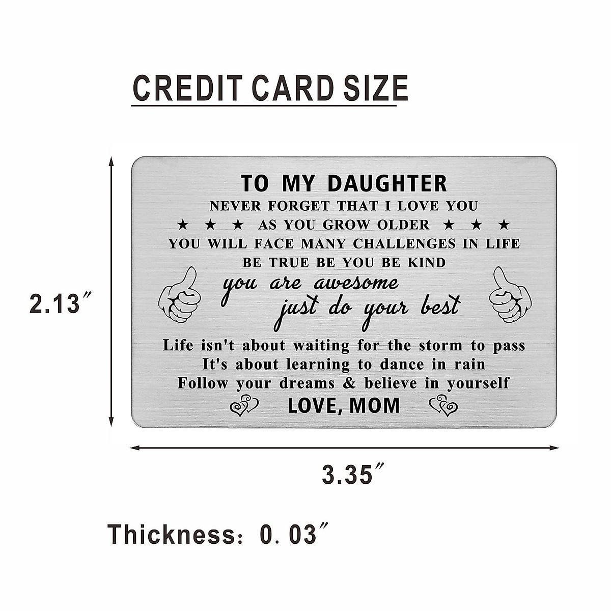 Resdink Daughter Birthday Card Gifts from Mom, Happy Graduation Birthday Gifts for Daughter Girl, Inspirational Present to My Favorite Daughter, Love Daughter Mothers Day Gift Ideas,