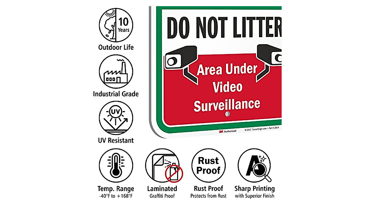 SmartSign Do Not Litter Metal Sign - Reflective & Durable