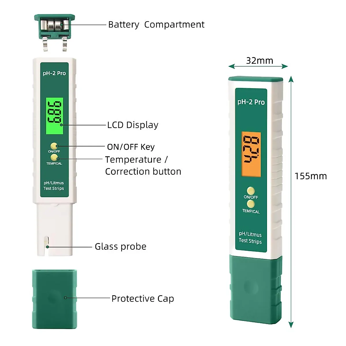 Yewhick Digital pH and TDS Meter Combo, High Accuracy 0.01 Water Quality Tester and 3-in-1 TDS and EC Meter, PPM and µS Meter for Water, Practical Water Testing Kit