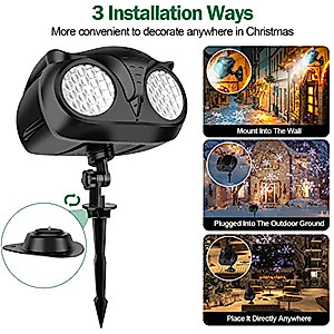 Christmas Snowflake Projector Lights Outdoor with Remote Control, Christmas Projector Lights Outdoor/Indoor Ip65 Waterproof, Christmas Snowflake Projector Lights Outdoor Gifts for Holiday, Xmas, Party