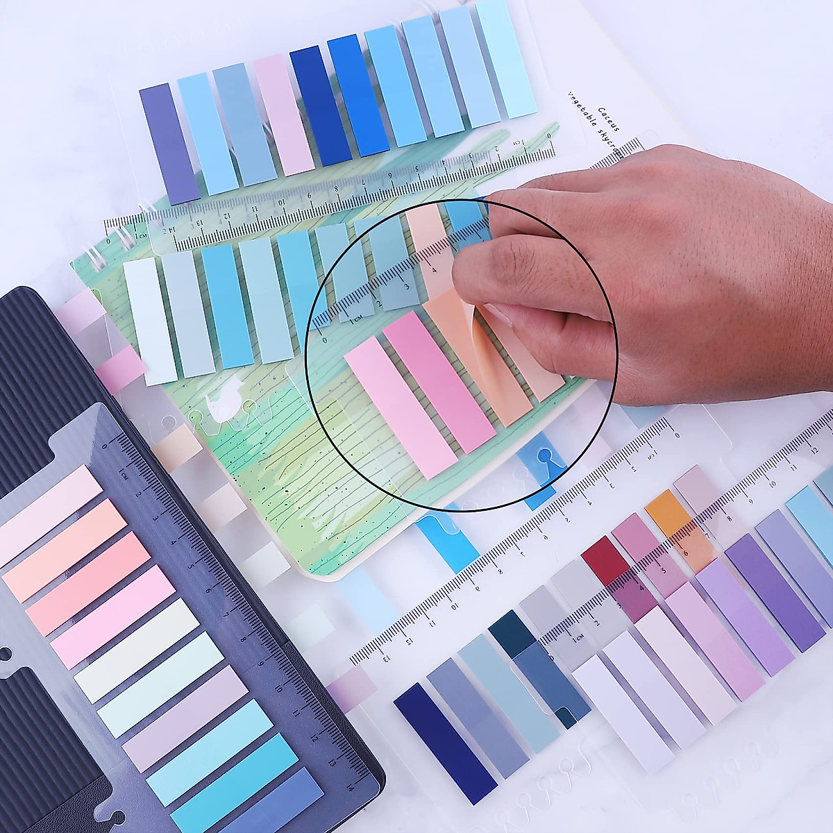 Antner 1200pcs Sticky Index Tabs Page Markers Colored Book Tabs Sticky Notes Page Flags Index Tabs Annotation Tabs Label Stickers