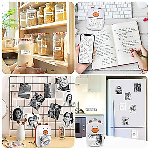 Vickes Mini Printer for iPhone and Android, Wireless Mini Photo Printer Label Printer, Portable Bluetooth Mini Thermal Printer for Printing Label, Journal, Study Note, Compatible with iOS & Android