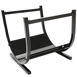 HECASA 17 Inches Indoor/Outdoor Firewood Log Rack Holding Storage Bracket Small Fireside Log Storage Decorative Wood Holder Duty Steel