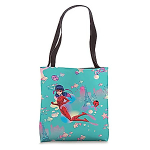 Miraculous Ladybug Aqua Pattern Tote Bag
