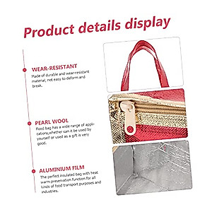 SHOWERORO Insulated Bag Shopping Cart Bags for Groceries Bbq Decor Red Decor Thermal Bag with Zipper Food Warmer Bag Pizza Warmer Bags Insulated Food Carrying Bag Pizza Delivery Bags Travel