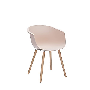 Amazon Brand - Rivet Alva Modern Curved-Back Plastic Dining Chair, 23.2"W, Nude Pink