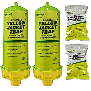 RESCUE! Reusable Yellowjacket Trap - 2 Pack + 2 Ten-Week Refills