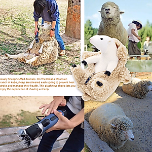 Furvana Shaved Sheep Stuffed Animal, Sheep Plush Toy, Cute Plushie for Girls, Sleeping Pet Buddy, Lamb Stuffed Animal Best Birthday Gifts for Women Boys Teens, Small Plush Toy