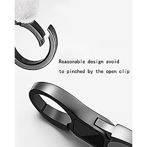 Idakekiy Key Chain Quick Release Spring with 4 Key Rings Heavy Duty Car Keychain Organizer for Men and Women (Dary Grey)